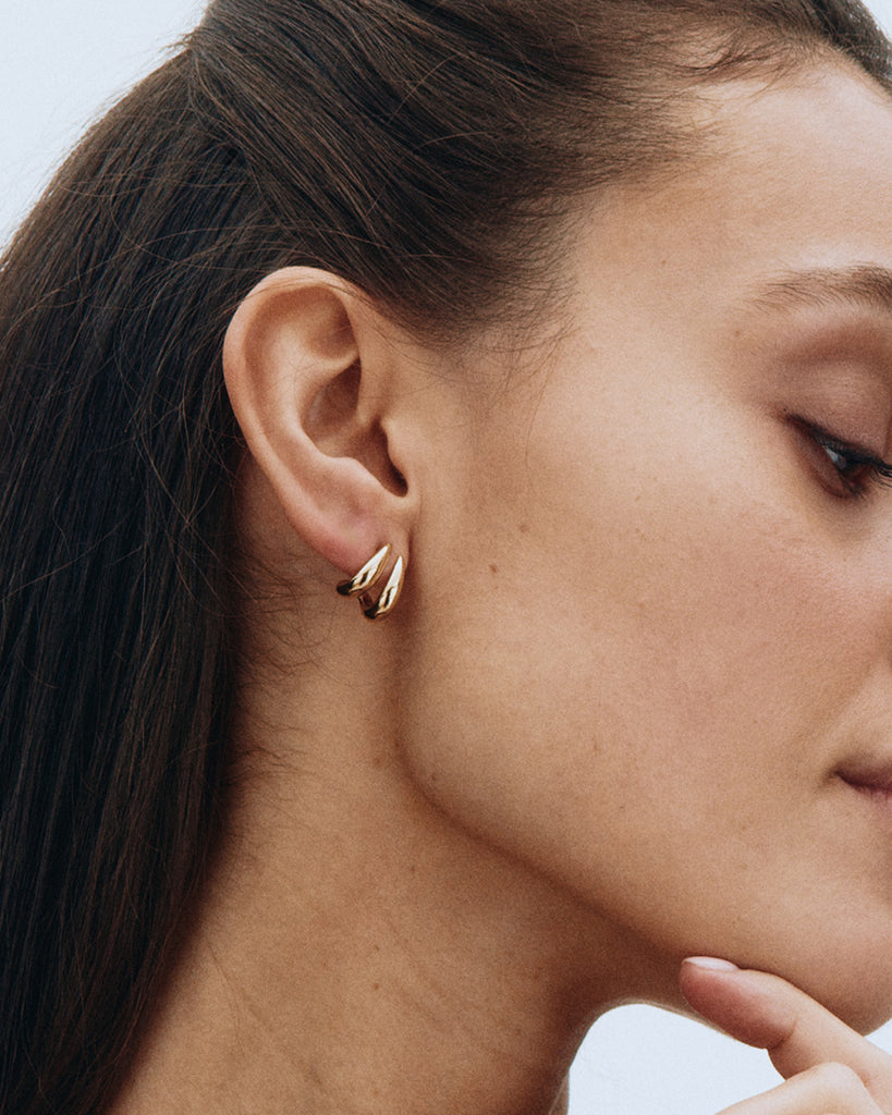 Edblad - Spire Hoops Small Gold – Brent Weatherall Jeweller