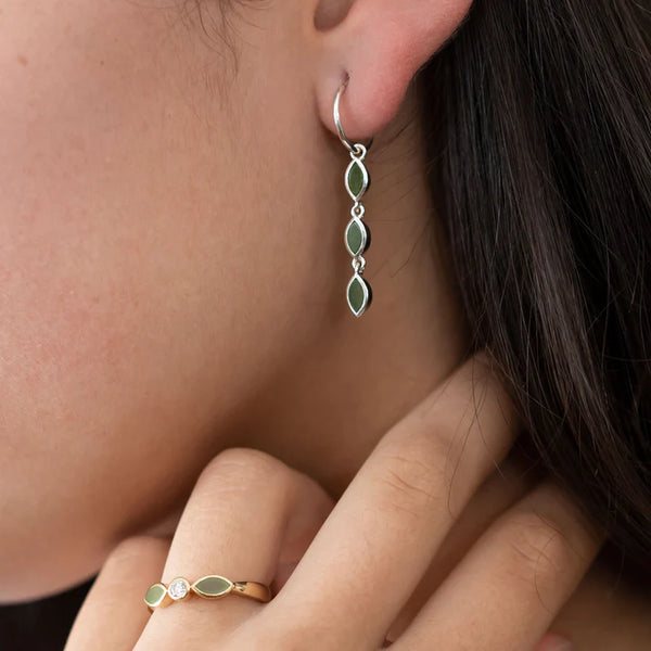 Nick Von K - Pounamu Triple Leaf Drops – Brent Weatherall Jeweller