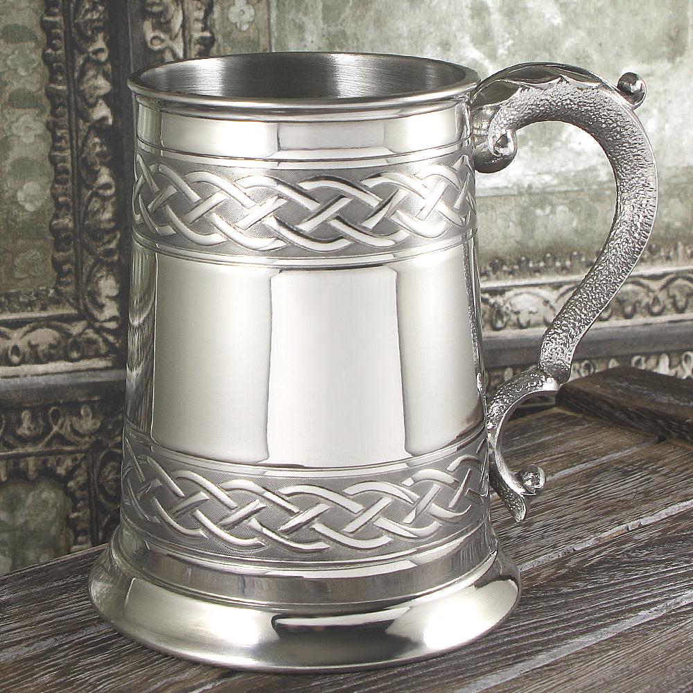 English Pewter Company - 1 Pint Pewter Beer Mug Tankard with Embossed ...