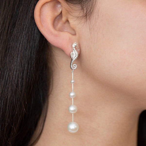 Nick Von K - Seahorse Pearl Drop Earrings – Brent Weatherall Jeweller